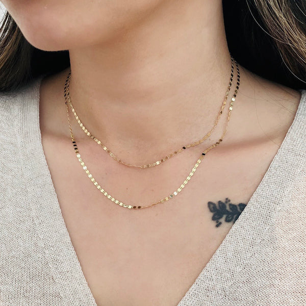 Flat Shiny Disc Chain Necklace – Easter Ahn Design